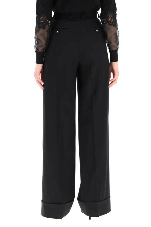 Dolce & Gabbana Wide-leg Cuffed Trousers