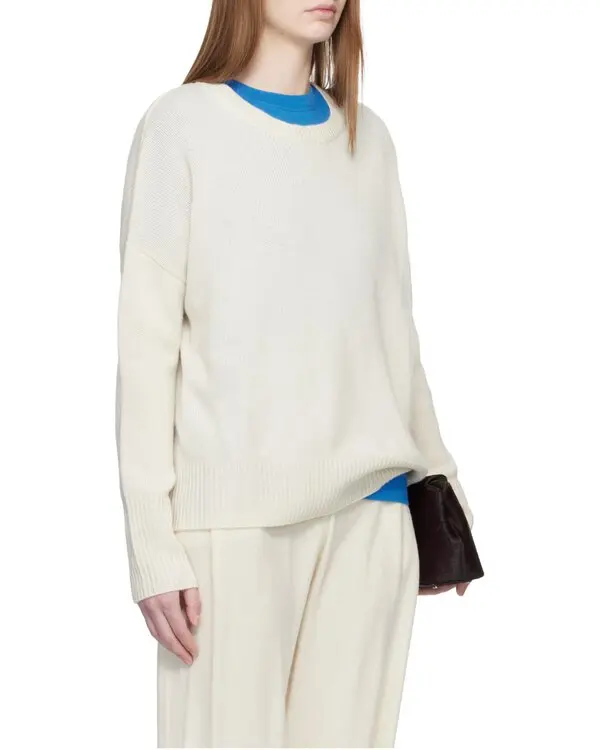 LISA YANG Mila Crewneck Knitwear - Cream White