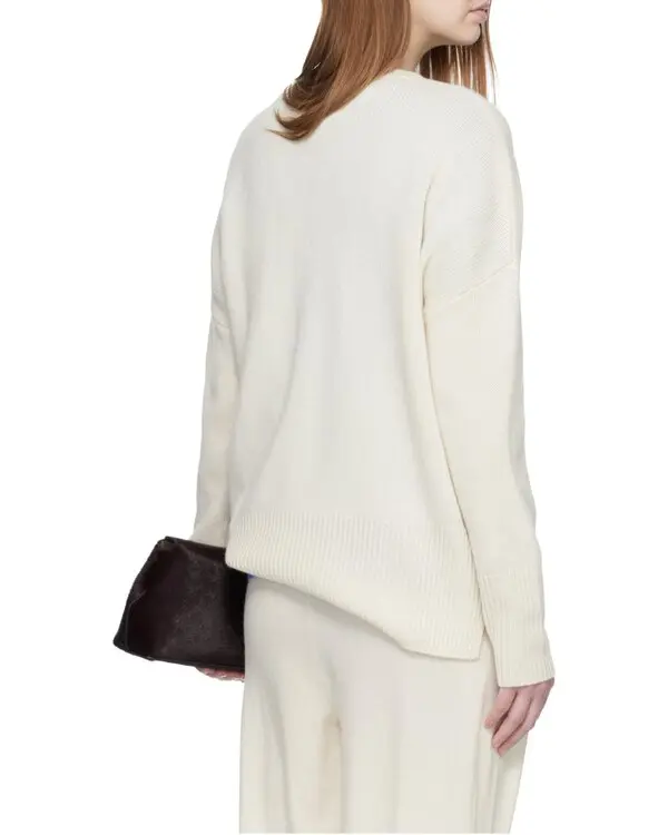 LISA YANG Mila Crewneck Knitwear - Cream White