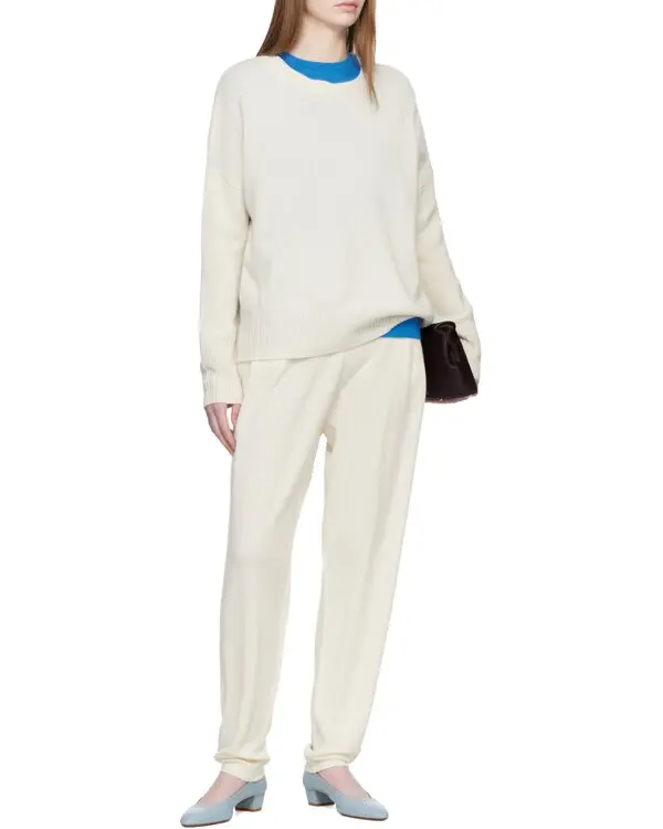 LISA YANG Mila Crewneck Knitwear - Cream White