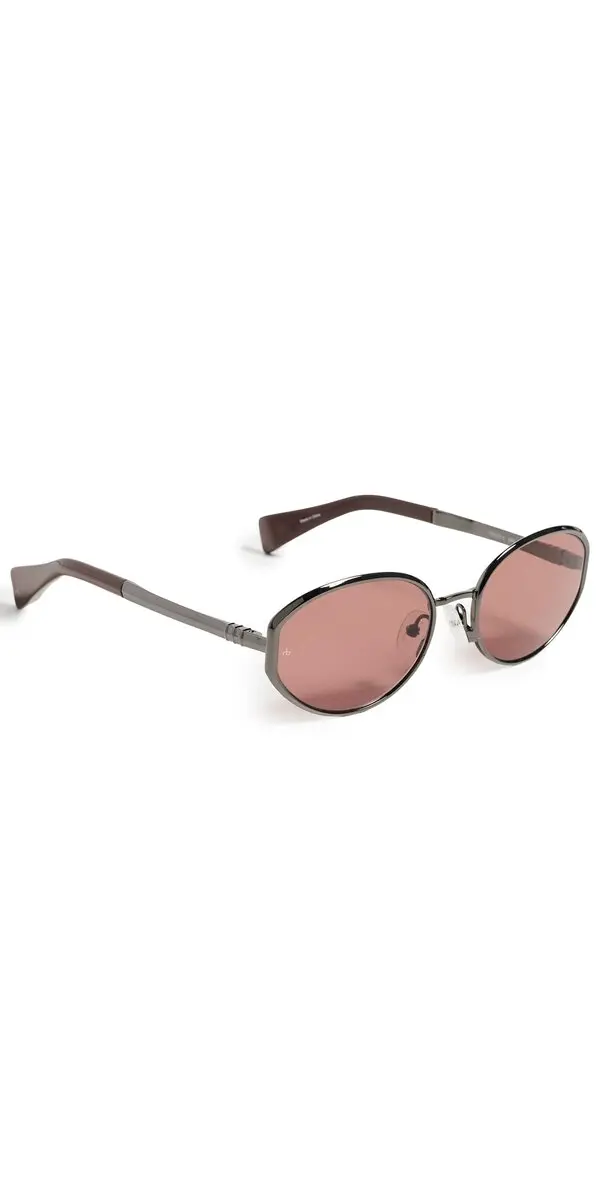 Rag & Bone Oval Metal Sunglasses - Dark Gunmetal/cappuccino