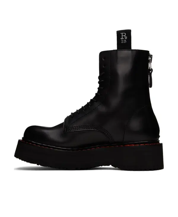 R13 Platform Leather Ankle Boots