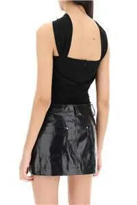 Magda Butrym Twisted Cut-out Bodysuit With Detachable Flower Brooch