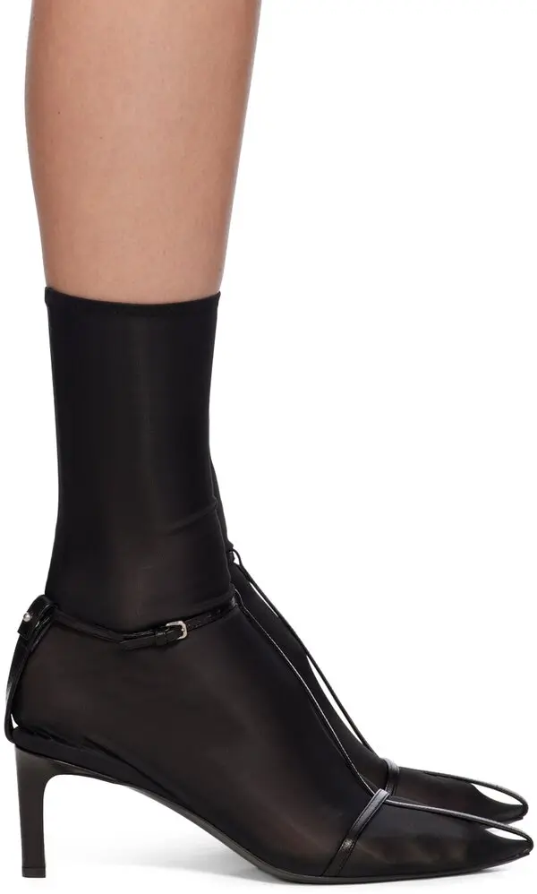 JIL SANDER Leather-trim Sock Boots - Black