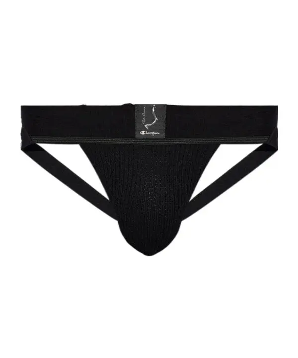 Rick Owens Logo-patch Cotton Jockstrap - Black