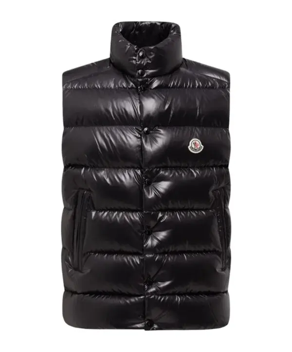 Moncler Tibb High-neck Zip-up Padded Gilet - Black