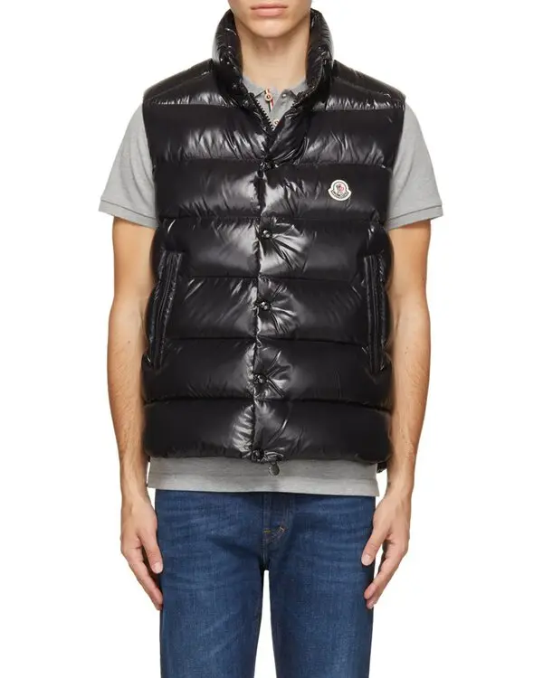 Moncler Tibb High-neck Zip-up Padded Gilet - Black