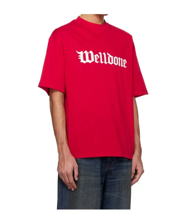 We11Done Gothic Logo Crew Neck T-shirt