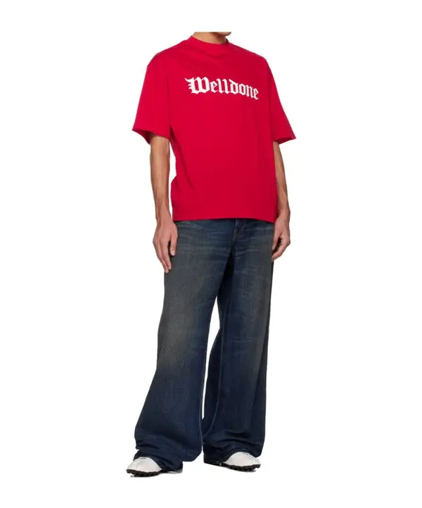 We11Done Gothic Logo Crew Neck T-shirt