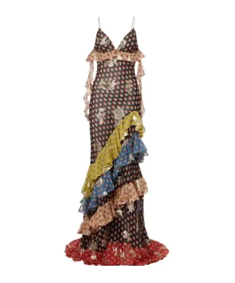 Etro Floral Tiered Silk-blend Maxi Dress - Multicolor