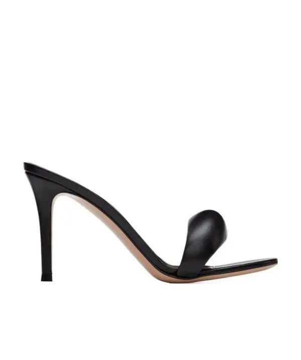 GIANVITO ROSSI Embossed Logo High-heeled Sandals - Black