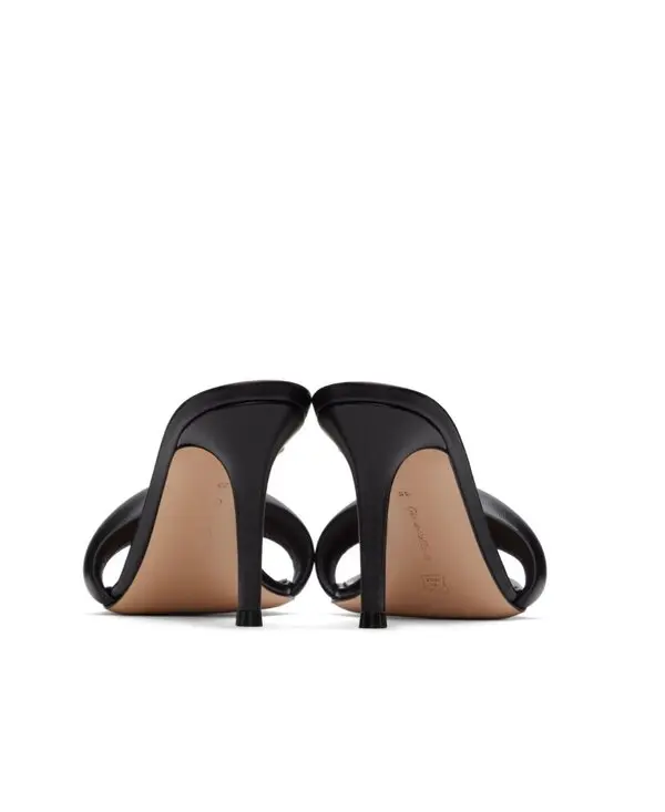 GIANVITO ROSSI Embossed Logo High-heeled Sandals - Black