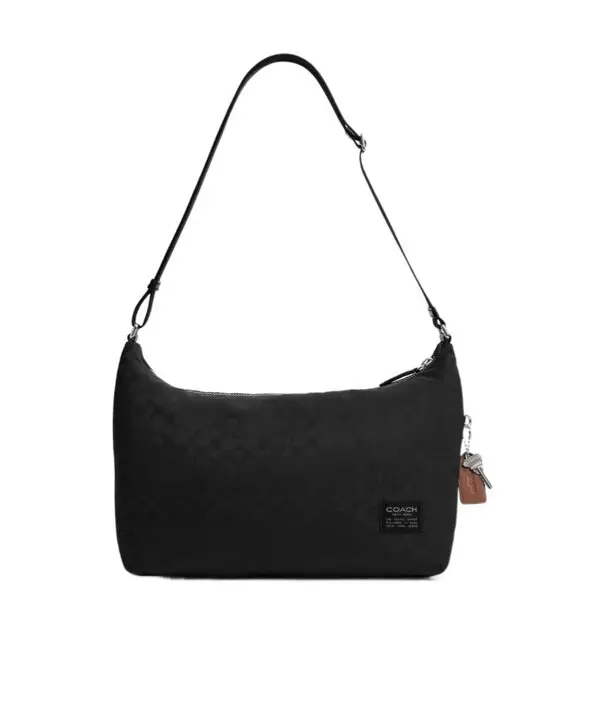 COACH Pattern Key-charm Shoulder Bag - Black