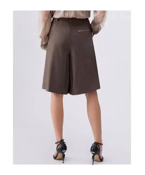 Liu Jo Mélange Fabric Pleated Shorts