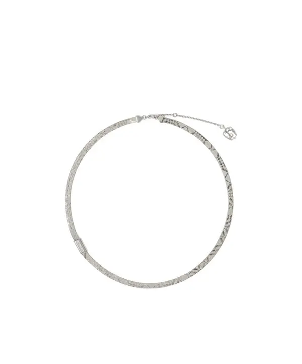 Burberry Engraved Check Necklace - Silver