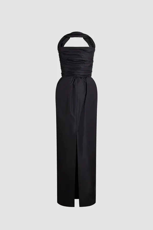 PATOU Halterneck Bow Detail Maxi Dress
