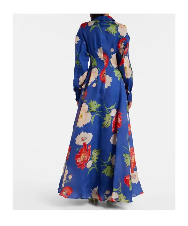 LEO Josephine Floral Silk Maxi Gown