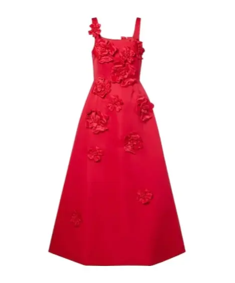 LEO Lin Rianne Floral Appliqué Maxi Dress
