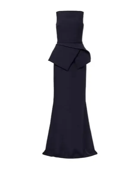 SAFIYAA LONDON Belted Crêpe Gown