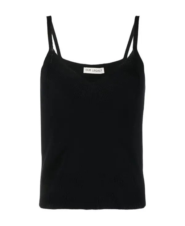 Our Legacy Ribbed V-neck Singlet Top