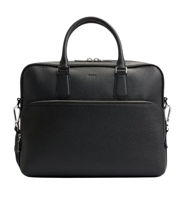 Hugo Boss Leather Laptop Bag - Black