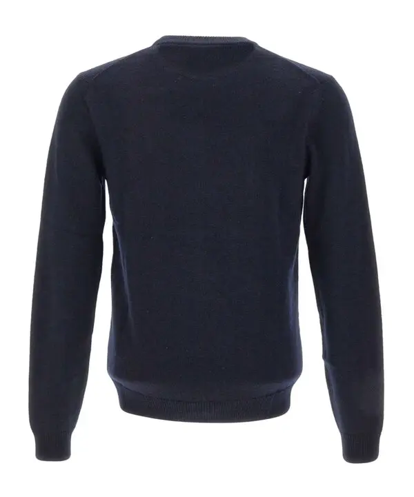 SUN 68 Logo Crew Neck Knitted Sweater - Blue