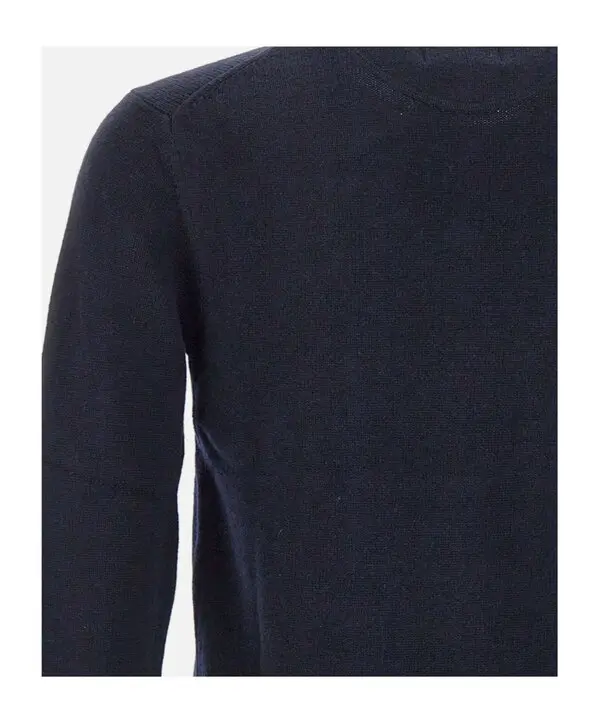 SUN 68 Logo Crew Neck Knitted Sweater - Blue