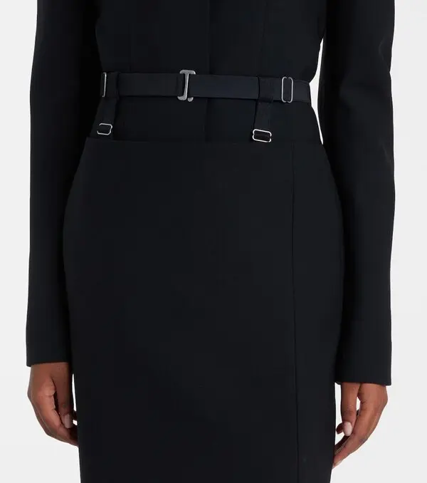 MUGLER Cutout Pencil Skirt - Black