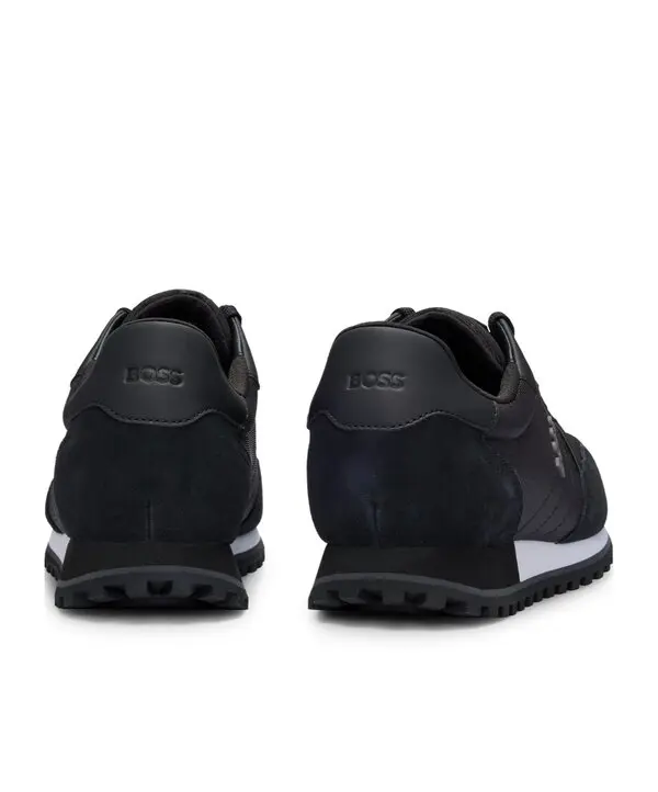 Hugo Boss Mixed-material Trainers With Faux-leather Trims
