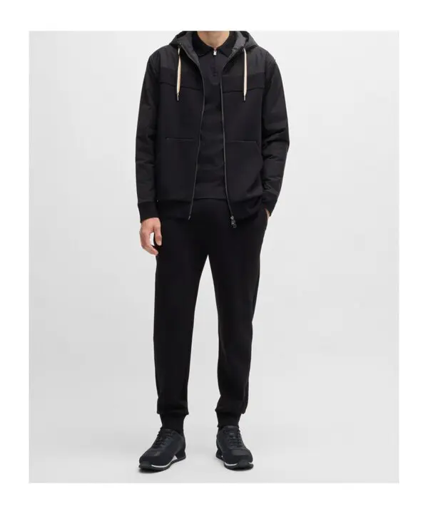 Hugo Boss Mixed-material Trainers With Faux-leather Trims