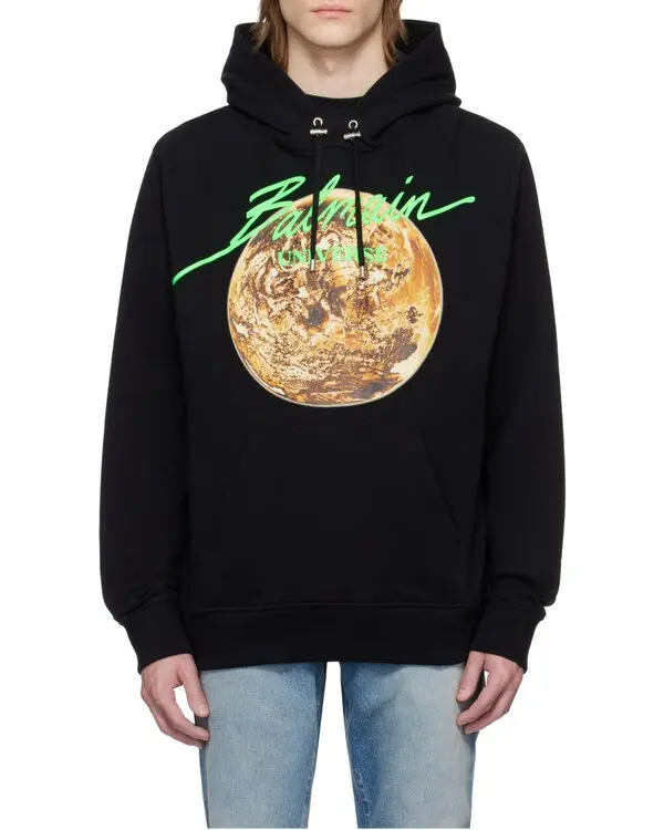 Balmain Universe Logo And Planet Hoodie