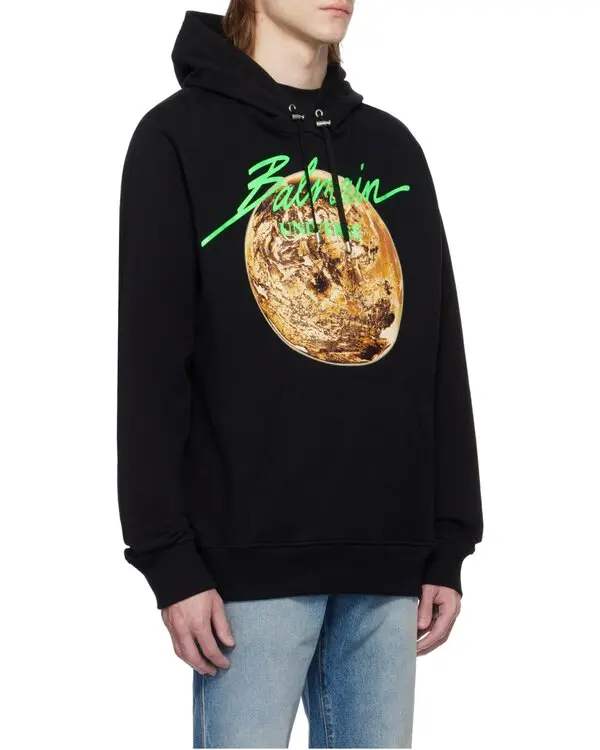 Balmain Universe Logo And Planet Hoodie