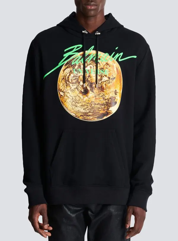 Balmain Universe Logo And Planet Hoodie