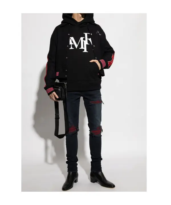 Amiri Logo Printed Long-sleeve Hoodie
