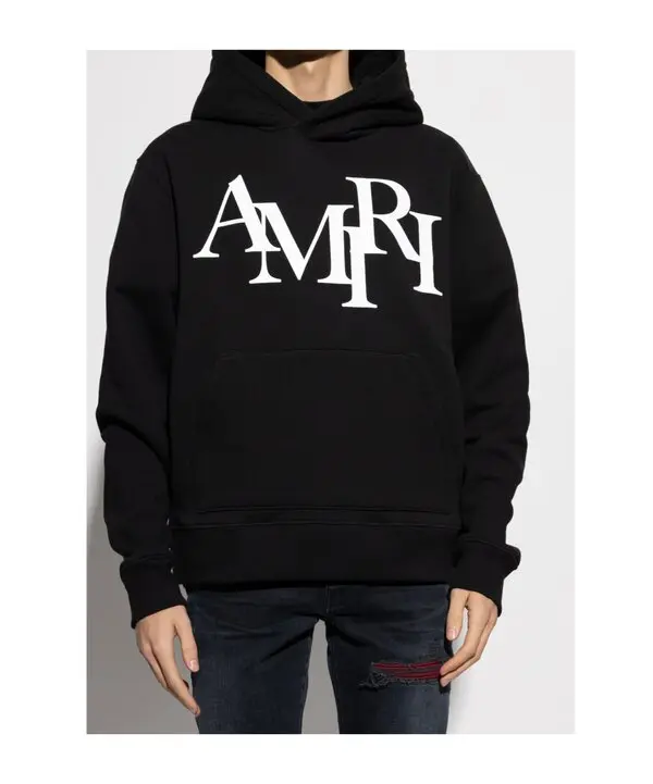 Amiri Logo Printed Long-sleeve Hoodie