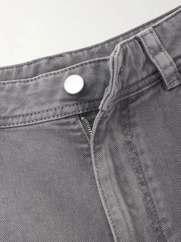LEMAIRE Snow-wash Tapered Trousers - Light Gray