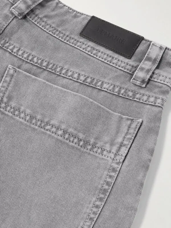 LEMAIRE Snow-wash Tapered Trousers - Light Gray
