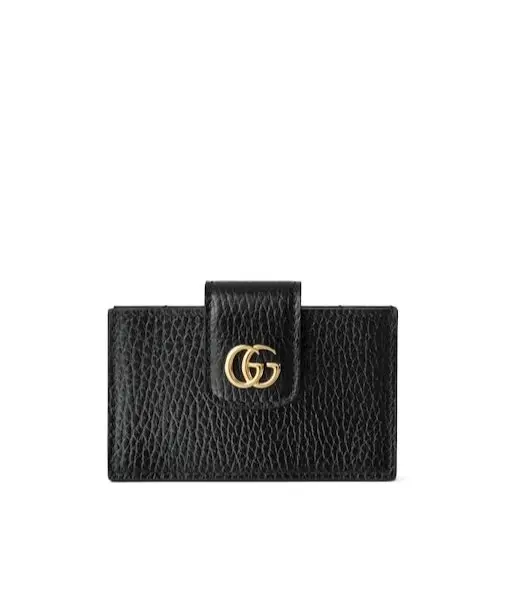 Gucci Gg Marmont Snap Button Card Case - Black