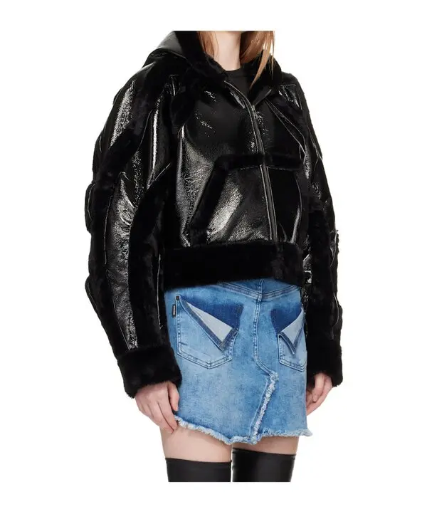 Ottolinger Faux Fur Trimmed Long Sleeve Jacket
