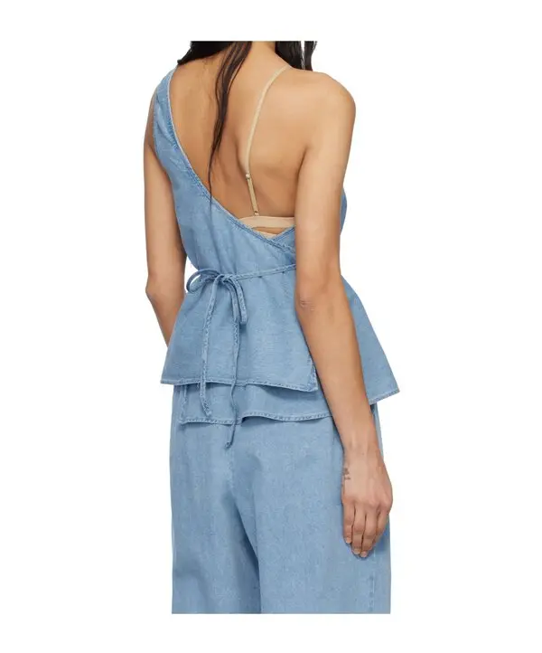 BASERANGE One-shoulder Wrap Top With Waist Tie