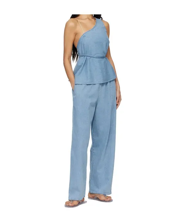 BASERANGE One-shoulder Wrap Top With Waist Tie