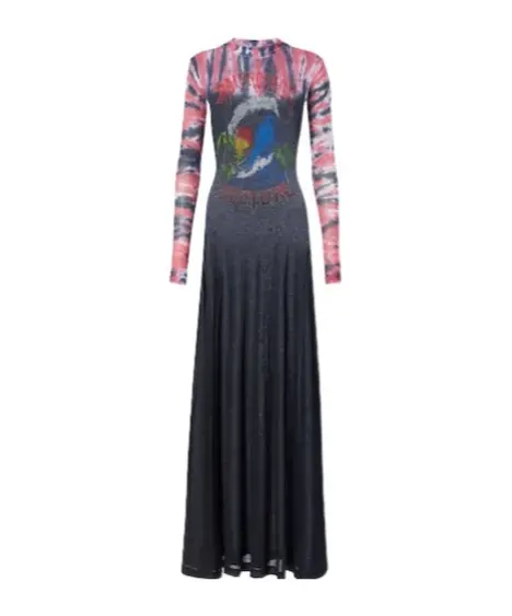 Balenciaga Printed Tie-dye Cotton-blend Jersey Maxi Dress