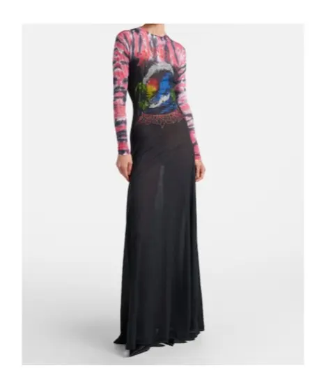 Balenciaga Printed Tie-dye Cotton-blend Jersey Maxi Dress