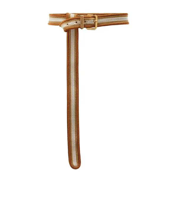 Etro Striped Woven Belt - Brown