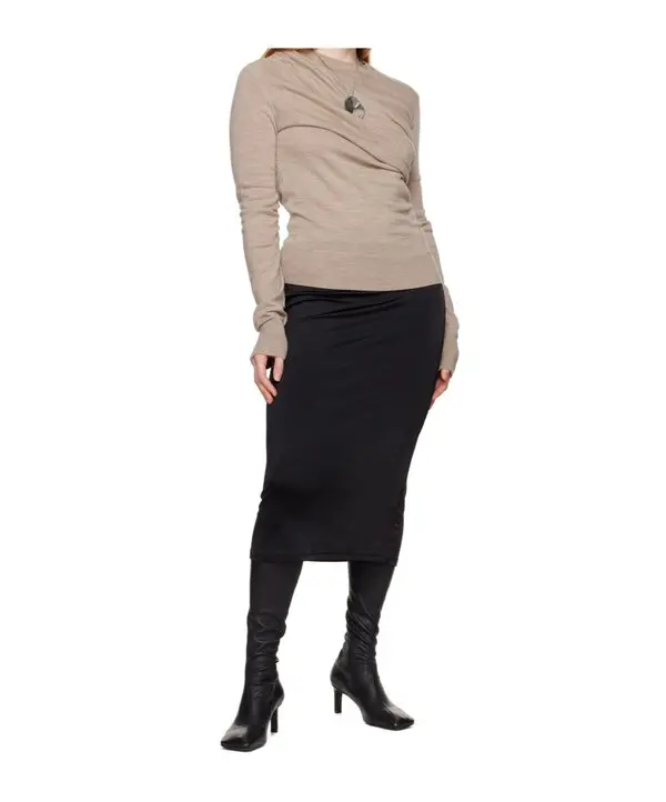 Tove Stretch Jersey Midi Skirt