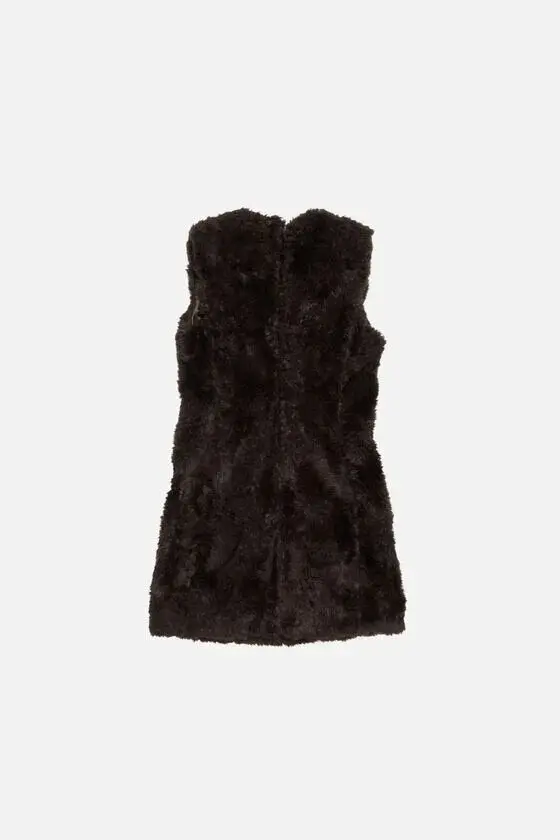 Acne Studios Sleeveless Faux-fur Mini Dress