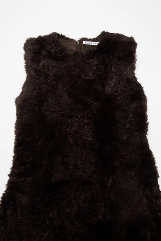 Acne Studios Sleeveless Faux-fur Mini Dress