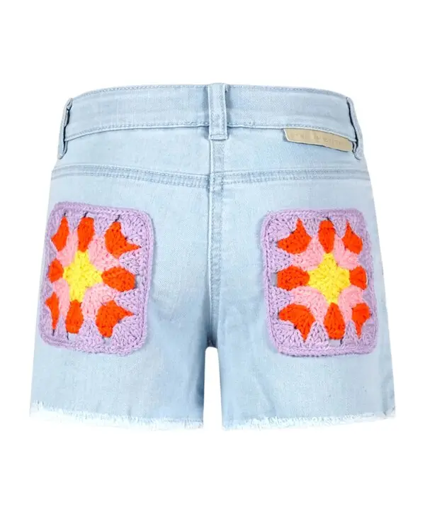 Stella McCartney Crochet Detail Denim Shorts