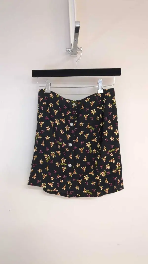 ROTATE BY BIRGER CHRISTENSEN Floral Print Mini Skirt With Crystal Embellishments