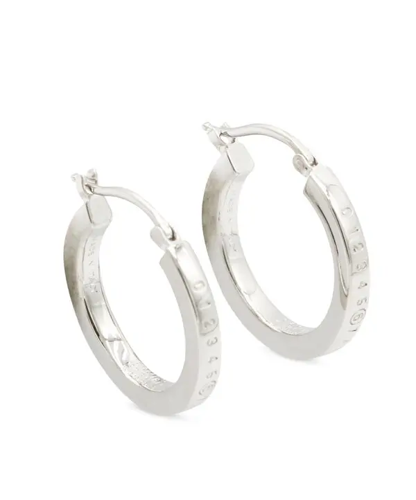 MAISON MARGIELA Numeric Logo Engraved Hoop Earrings